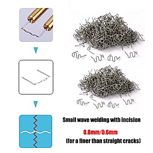 AccEncyc Hot Staples 400Pcs Plastic Welder Staples Plastic Welding Hot Staple Wave Staples for Car Bumpers Dashboards Lamp 0.8mm 0.6mm