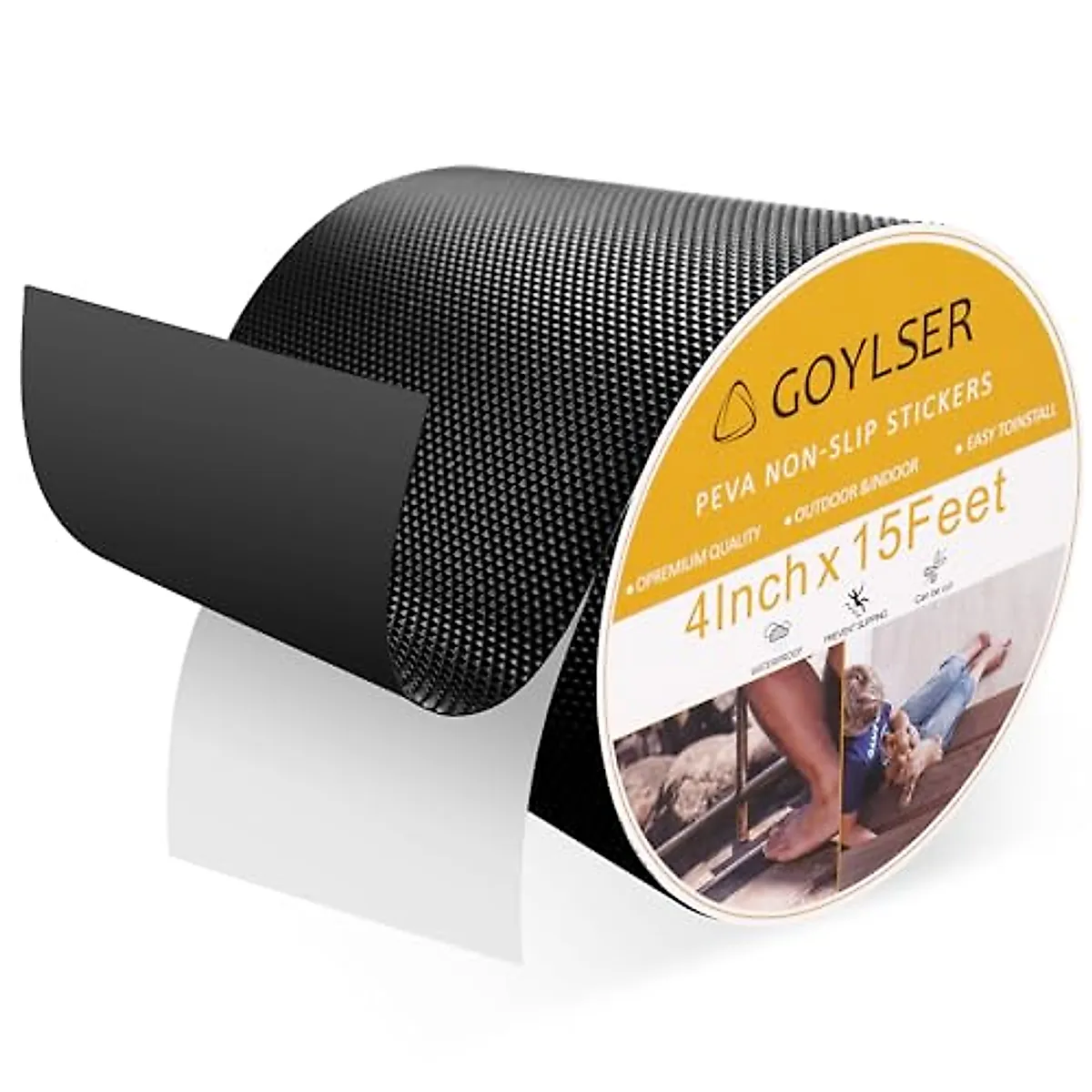 Carpet Stair Tread Rug Non Skid Tape for Stair, black diamond Grip tape for Wooden Step, Safety Non Skid Roll for Stair Step Runner Anti Slip Traction Tread Staircase Grip Adhesive tape Strip