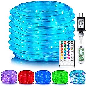 ANJAYLIA 66ft 200 LED Rope Lights Outdoor, Waterproof 16 Colors Changing String Lights Plug in with Remote Control Indoor Twinkle Fairy Lights for Bedroom Garden Party Halloween Christmas Decorations