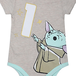 STAR WARS Grogu Baby Girls 1st Birthday Short Sleeve Bodysuit for Infant