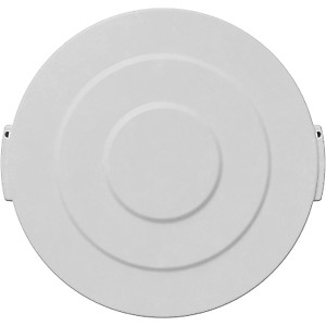 SPARTA Bronco Trash Can Lid, Round Waste Container Cover, Polyethylene, 10 Gallons, White