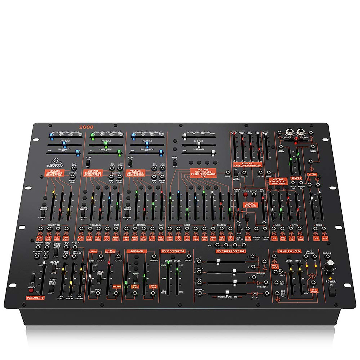 Behringer 2600 Semi-Modular Analog Synthesizer with 3 VCOs and Multi-Mode VCF in 8U Rack-Mount Format