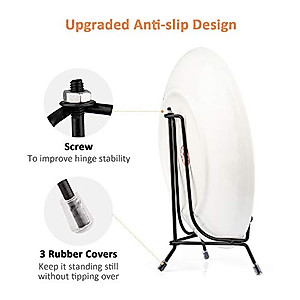 Mocoosy 6 Pack 3 Size Upgraded Anti-Slip Plate Stands for Display, 4 6 8 Inch Photo Holder Display Stand Set, Black Metal Iron Wire Frame Stand Easel for Pictures, Decorative Platter, Book and Arts