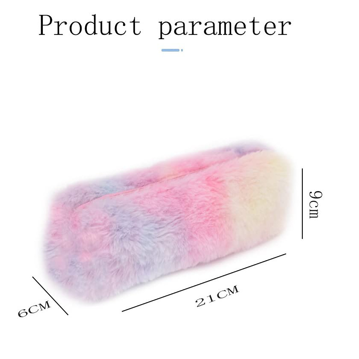 Plush Rainbow Pencil Case for Girls Fluffy Pencil Case Cute Rainbow Pencil Holder Soft Pencil Case Fluffy Pencil Bag Makeup Pouch Colored Storage Bags Large Capacity School Supplies for Kids