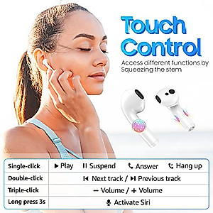 novlistve Wireless Earbuds Bluetooth Headphones 36H Play Time 5.0 Bluetooth with Wireless Charging Case, IPX6 Waterproof Sweat-Proof Earphones True Wireless Earbuds, in-Ear Earbuds for Working Sports