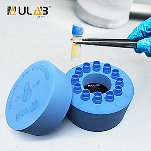 ULAB -1℃(-33.8℉) Cell Freezing Container for 2ml Cryogenic Vials, 12 Places, Cross-Linked Polyethylene Foam with a Solid State Core, UCP1003