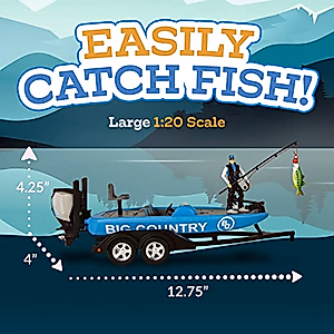 Big Country Toys - Fishing Toy Playset - Kids Fishing Set with Toy Boat - 10-Piece Fishing Set