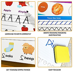 Handwriting Practice Book for Kids, Toddler Preschool Learning Activity for 3 4 5 Year Old, Kindergarten Educational Toys, Montessori Toys Learn Number Letters/ Shapes/ Animal/ Sight Words Workbook