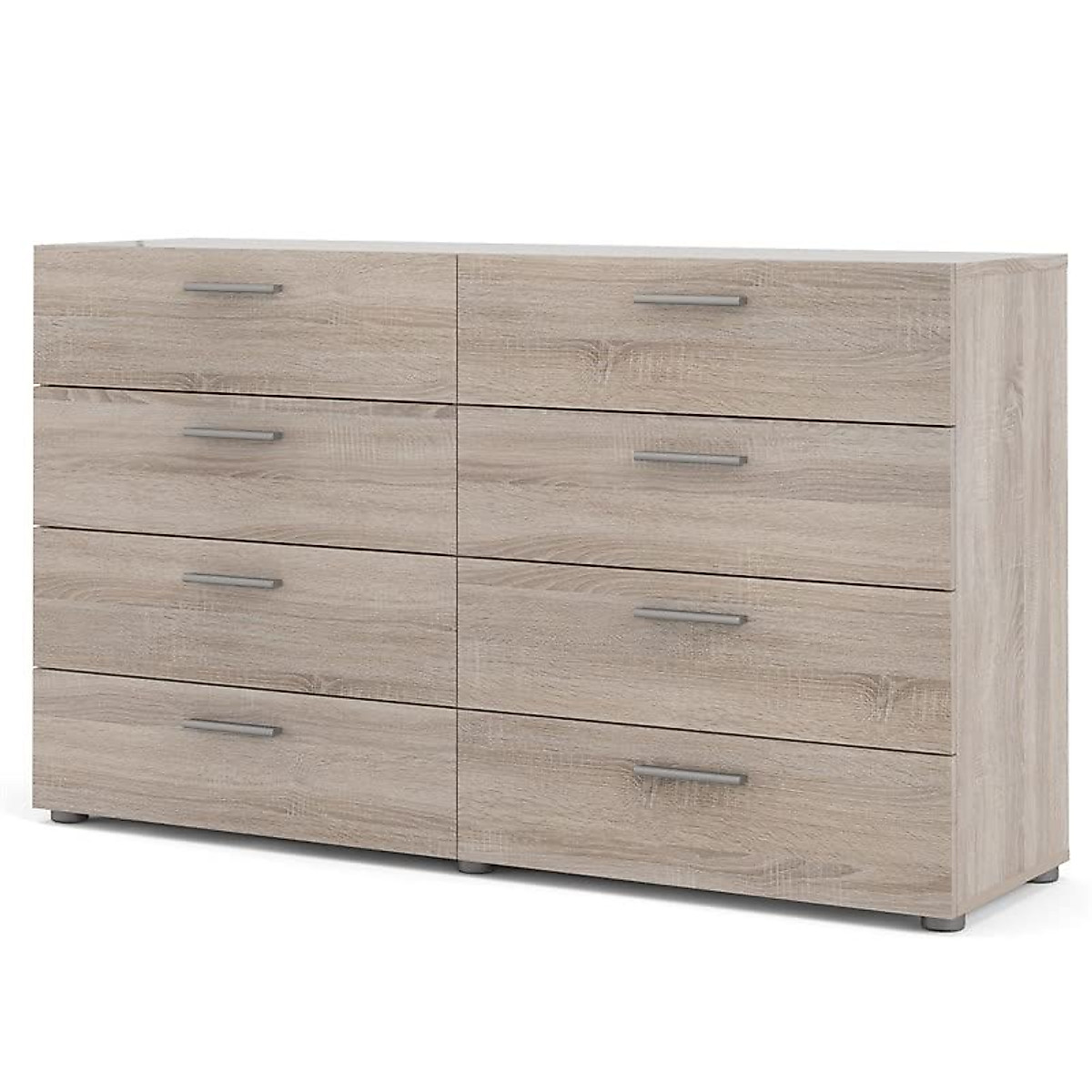 Home Square 3 Piece Bedroom Set with 8 Drawer Dresser and Two 2 Drawer Nightstand in Truffle