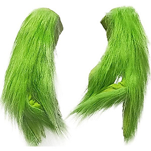 laleay Green Monster Mask and Gloves for Adult Thief Cosplay Props, Christmas Decoration