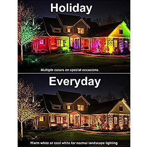 LCARED Landscape Lighting 18W RGBW LED Spotlights, Color Changing Lights with Remote Control 120V RGB Waterproof Flood Spot for Yard Garden Path Patio Tree (2 Pack), Black