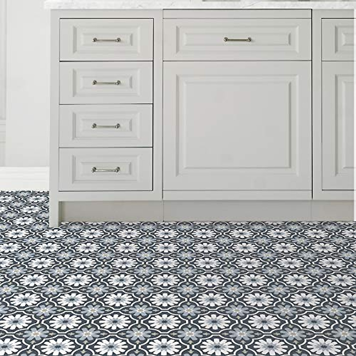 FloorPops FP2944 Sevilla Peel & Stick Floor Tiles, Multicolor
