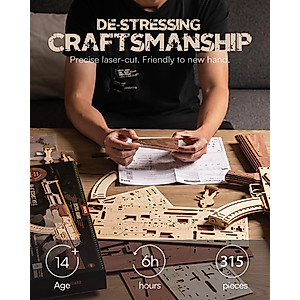 ROKR 3D Puzzles for Adults, Wooden 3D Puzzle Model AK47 Rubber Bands Gun Toys Building Kits, DIY Wood Crafts Cool Toy Hobbies for Men Women, Creative Assembly Gifts