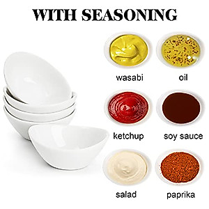 Yesland 12 Pack Dipping Bowls Set, 1 Oz White Porcelain Dipping Sauce Dishes & Bowls for Soy Ketchup, Sauce, Seasoning or BBQ Sauce