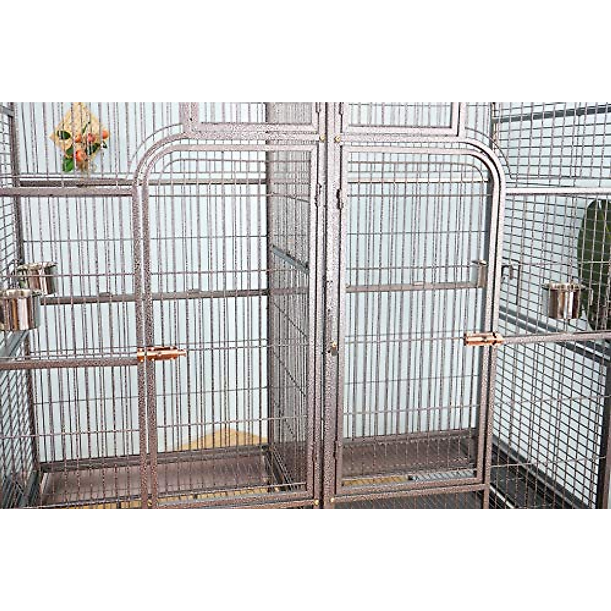 Double Cage with Center Divider for Bird Parrot Aviary W64xd32xh73