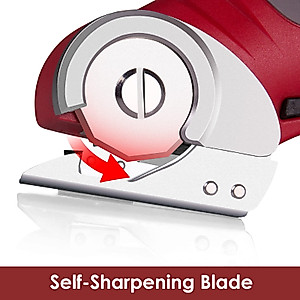 Matework Cordless Electric Scissors, 4V Multi-Cutter with Suitcase, 2000 mAh Cardboard Cutter with Self-sharpening Blade, Power Rotary Scissors for Carpet Leather