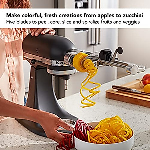 KitchenAid Fruit and Vegetable Spiralizer Attachment Stand Mixer, Polished Aluminum