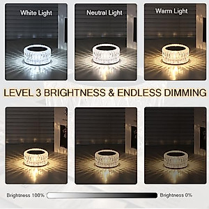 EJFOIEJ Portable Crystal LED Table Lamp, 3-Levels Brightness Desk Lamp, Star Projector, Desk Lamp Projector Night Light Projector Suitable for Baby Bedroom