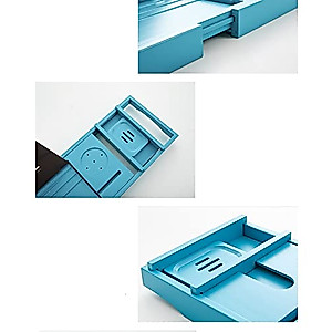 SDGH Retractable Bathtub Tray Blue Bath Shower Caddy Bathrooms Accessories Storage Shelf Rack Stand