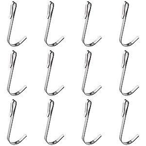 WHYHKJ 12PCS S-Shaped Stainless Steel Hanger Clip-on Hook Wire Rack Hook Wire Shelving Accessories Wire Rack Hook J Shaped Hook,Heavy Duty S Hook Rack Hooks Hanging J Rail Hooks
