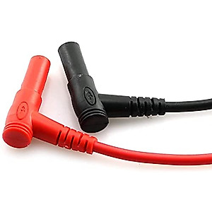 Longdex 2pcs/set 4mm L Type Banana Male Plug to Alligator Clip Pure Copper Test Cable Multimeter Testing Probe 1m (Black + Red)