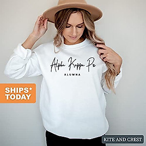 Alpha Kappa Psi Sorority Alumna Sweatshirt - Fraternity Crewneck Sweatshirt White