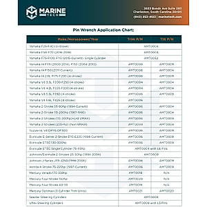 Marine Tech Tools 40mm Pin Wrench (AMT0018) with L-6 Pins, Outboard Trim Pin Wrench, Mercury Verado Trim Cap Removal Wrench, Boat Tools, Fits on Mercury Verado 175-350HP