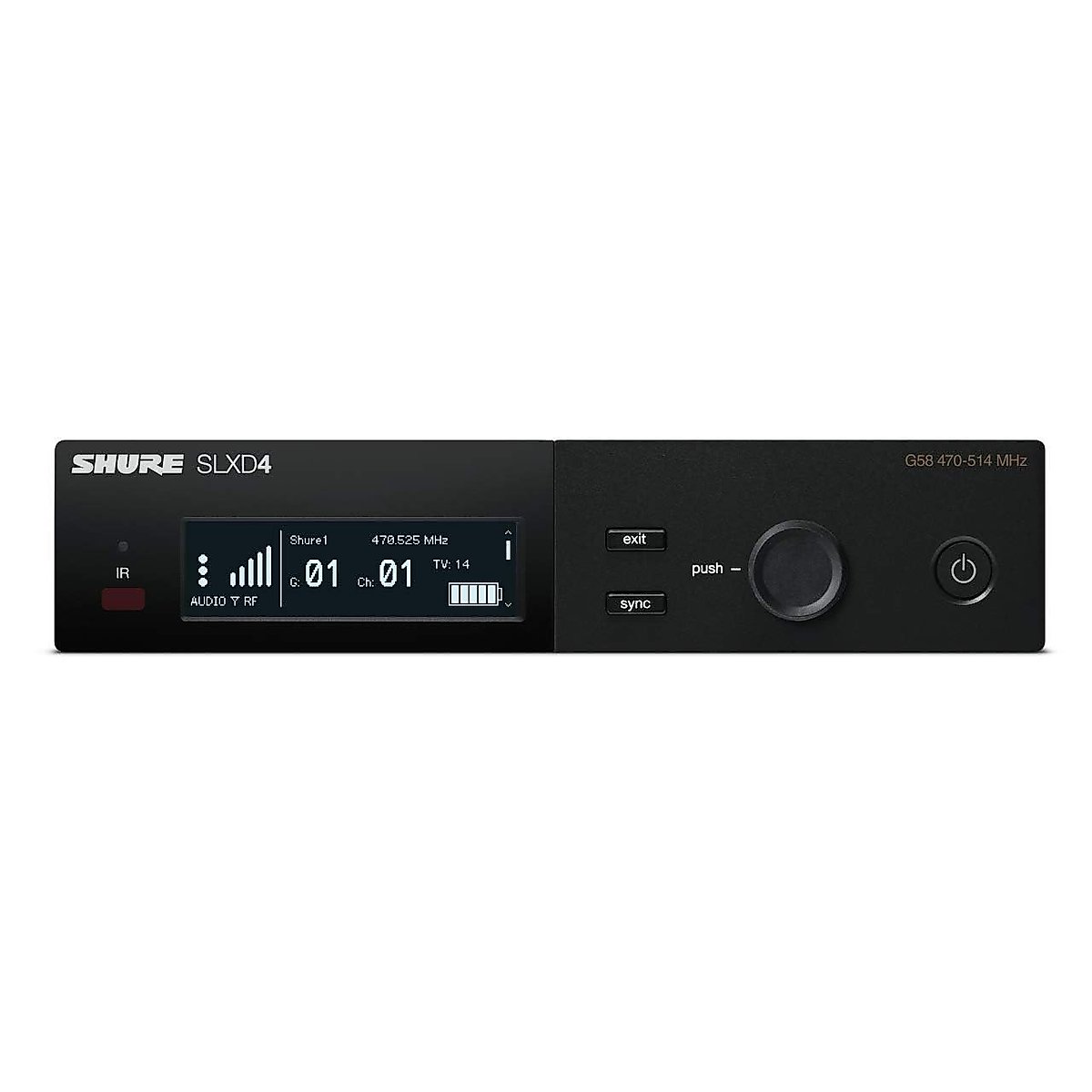 Shure SLXD4 Single Channel Receiver - for use with SLX-D Digital Wireless Microphone Systems, Transmitter Sold Separately | G58 Band (SLXD4=-G58)