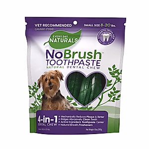 Every Day Naturals Dog Dental Chew, No Brush Toothpaste for Small Breeds, Freshens Breath, Unique Texture Helps Reduce Plaque & Tartar, 10 oz, 1 Pack
