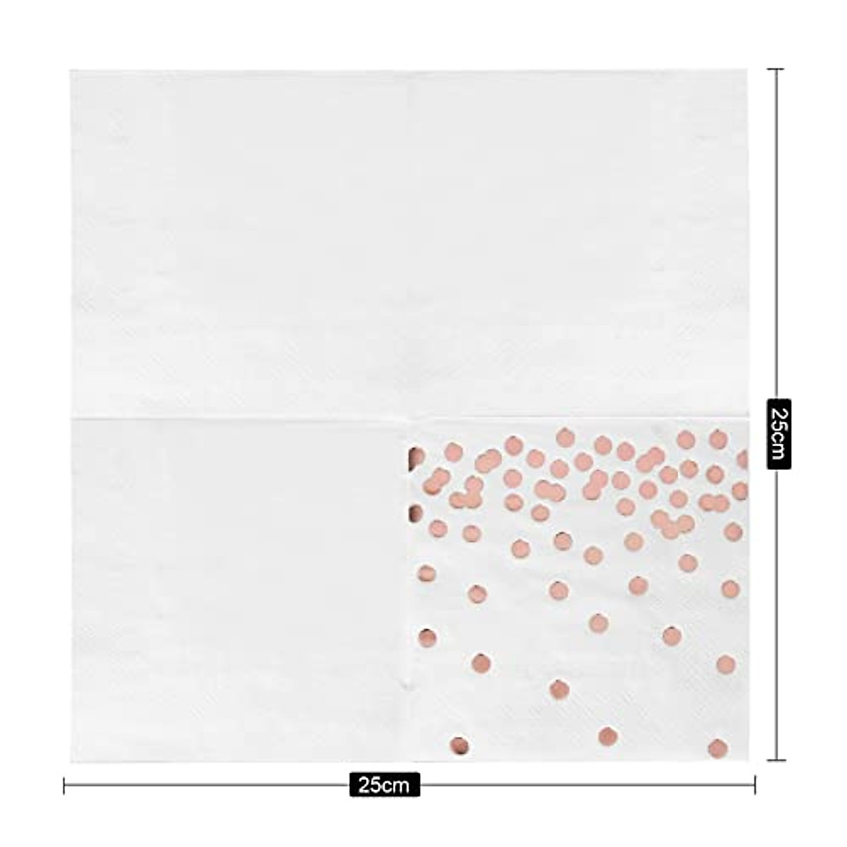 100-Pack Rose Gold Paper Cocktail Napkins for Party, 3 ply Luxury Beverage Napkins for Parties, Events and Family Gatherings Folded 5 x 5 Inches (ROSE)