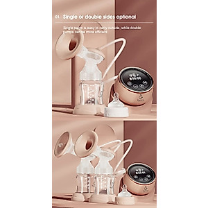 EGNELL Double Electric Breast Pump with Milk Bags - Quiet and Portable with 6 Modes and 9 Levels of Suction - Touch Screen LED Display and USB Charger