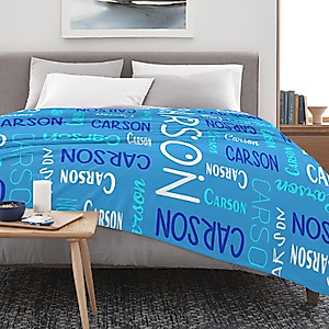 Dr.TOUGH Personalized Blankets for Kids Adults Custom Blanket with Name for Girls Boys Customized Monogrammed Flannel Throw Personalized Name Blanket for Christmas Birthday Gifts