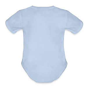 Spreadshirt Custom Baby Gifts Add Your Own Text or Image Personalised Organic Short Sleeve Baby Bodysuit, Newborn, Sky