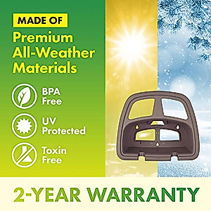 DF OMER Plastic Garden Water Hose Holder | Wall Mount Hose Hanger with Storage Compartment Fits 150 ft. Hose – 10x5x5 in. Weatherproof Hose Rack Hanger for Outside with Shelf for Garden Equipment