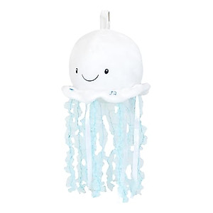 Cuddle Barn® Bubbles the Jellyfish Light-Up Musical Stuffed Animal, 12” Plush Toy Attaches to Crib Mobile has Soft Illuminating Lights and Soothing Ocean Wonder Melody to Help Baby Sleep