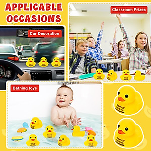 Liliful Large Christmas Thank You Rubber Ducks 5'' Yellow Bath Ducky Toy Thank You for Being Awesome Ducky Squeak Floating Duckies for Christmas Employee Appreciation Inspirational Gifts(6 Pcs)