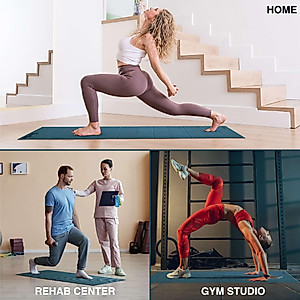 Foldable Yoga Mat-1/4 Inch Thick - Easy to Storage Travel Yoga Mat Foldable Lightweight for Fitness - Anti Slip Folding Exercise Mat for Yoga, Pilates, Home Workout & Floor Exercise(Dark Green)