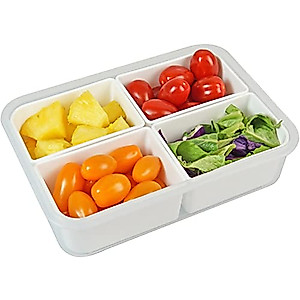 carrotez Food Storage Container with 4 Removable Compartments, Food Prep Container with Airtight Lids, Portion Control Container, Reusable, BPA Free, 6.3 Cup (1500ml)