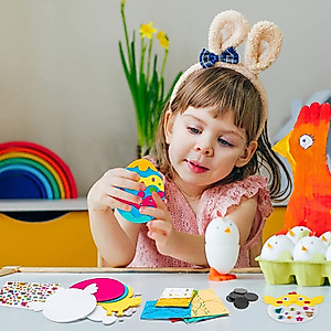 mengooo Easter Craft Kits for Kids,6 Pieces DIY Rabbit Felt Craft Ornaments,Easter Spring Party Decorations,Felt for Kids Wall,DIY Decals Art Ornaments Gift for Kids Window Scrapbook