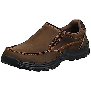 Skechers Men's Braver-Rayland Slip-On Loafer, Dark Brown Leather, 10 2E US