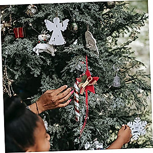 HOOTNEE Christmas Bell Ornament Felt Stars for Crafts Office Pine Tree Decor Pine Wood Country Decor red Felt 1Pc