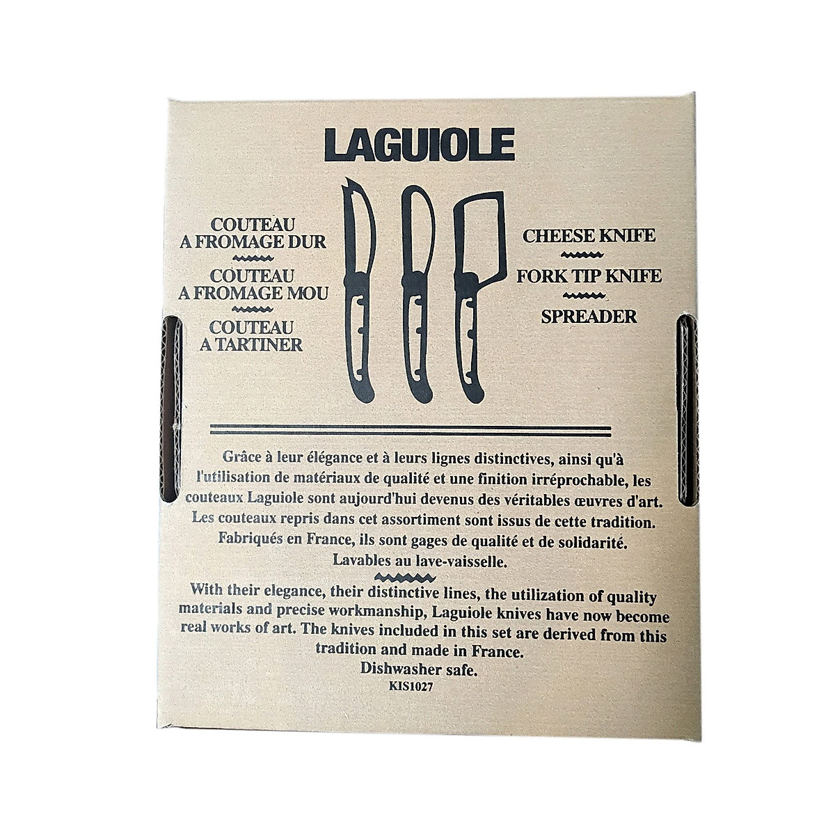 Mini Cheese Knife Set - Pale Horn, Set of 3 Utensils, Boxed