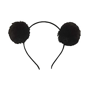 Pom Pom Headband Head Hoop Animal Style Cute fluffy Hairband for Halloween Costume (C)