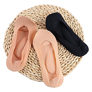 Vctitil 3 Pairs Women 3D Socks Ice Silk Invisible Socks with Gel Pad Arch Support Foot Massage Insole