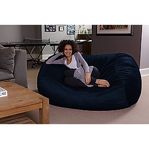 Sofa Sack Bean Bag Lounger - Plush Bean Bag Sofas with Super Soft Microsuede Cover - XL Memory Foam Stuffed Lounger Chairs for Kids, Adults, Couples - Jumbo Bean Bag Chair Furniture 6 Feet - Navy