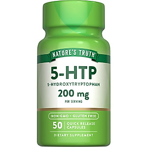 Nature's Truth 5HTP 200mg Capsules | 50 Count | 5 Hydroxytryptophan | Non-GMO & Gluten Free Supplement