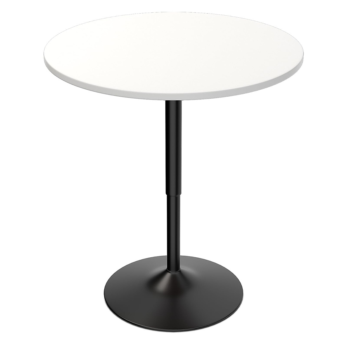 Magshion 31.5" Round Bar Table 27.5"- 36" Height Adjustable Pub Table with Enlarge Base for Living Room Patio Bistro, White