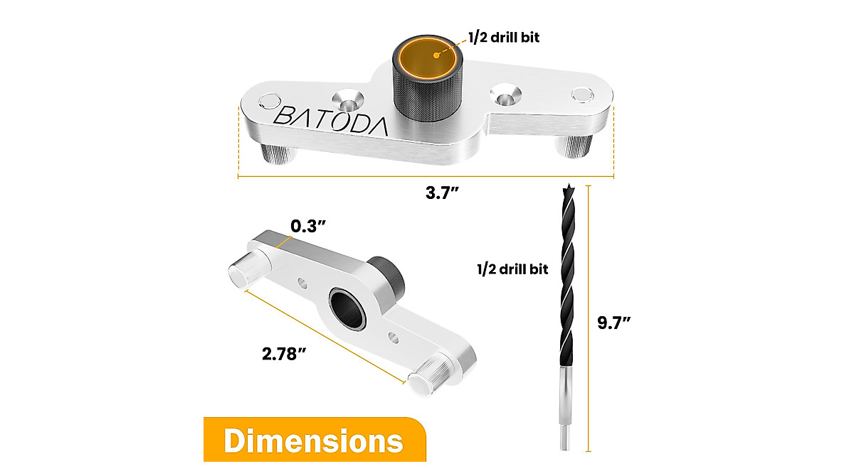 BATODA Doweling Jig Kit for Perfect Floating Shelves