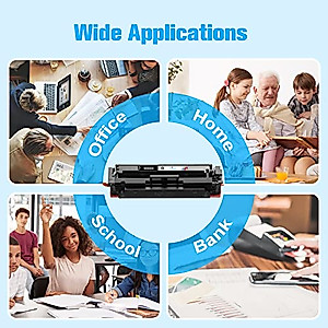 Q-image【No Chip 414A Toner Cartridge Replacement for HP 414A 414X W2020X HP Color Pro MFP M479fdw M479fdn M454dw M454dn M454 M479 Printer Toner High Yield (B/C/Y/M)