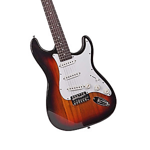 38 Inch Electric Guitar, Rosewood Fingerboard Electric Guitar, w/Picks, Strap, Cord, Bag, Tremolo Arm, for Beginner and Intermediate Performer (Sunset)